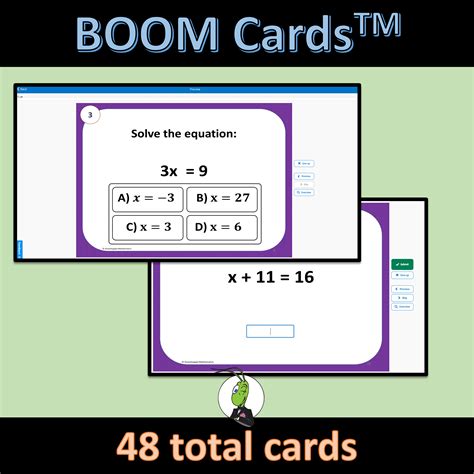 Solving One Step Equations Algebra 1 Boom Digital Task Cards Made By Teachers