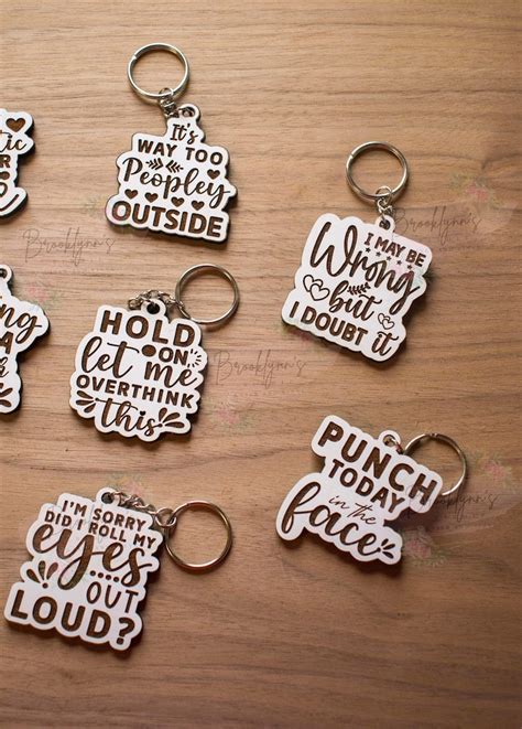 Keychain Svg File Digital File Glowforge Laser Cut File Etsy