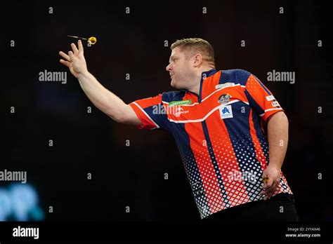 James Hurrell In Action Against Michael Van Gerwen Not Pictured During Their Second Round