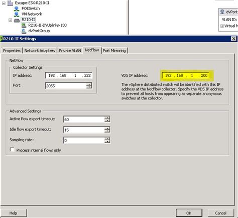 display netflow traffic from vmware virtual distribution switch to