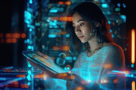 Premium Photo Tablet Security Hologram Woman Cybersecurity Digital Analytics Gdpr