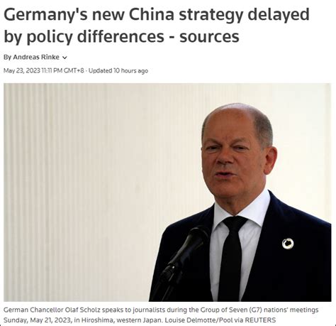 因内阁分歧，德国对华新战略面临推迟”