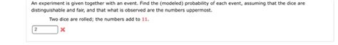 solved an experiment is given together with an event find