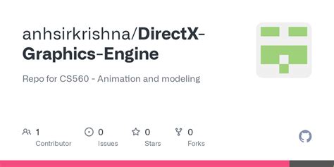 GitHub Anhsirkrishna DirectX Graphics Engine Repo For CS Animation And Modeling