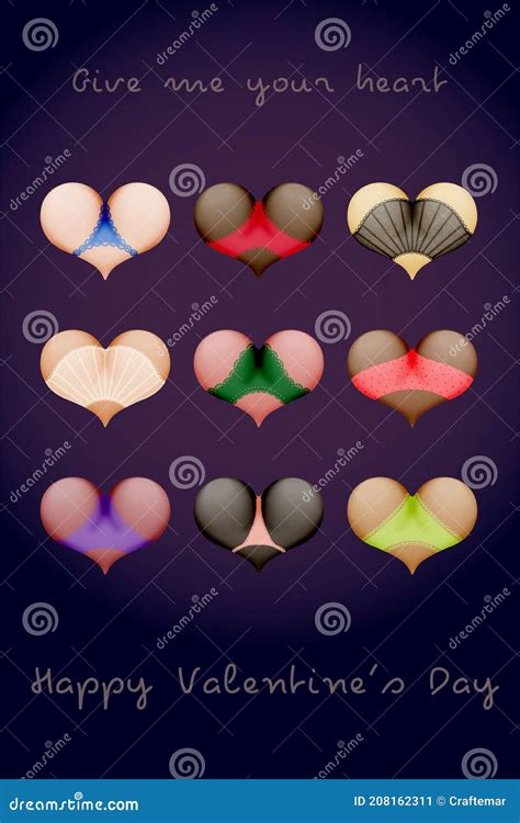 Valentine`s Day Heart Shaped Bikini Buttocks Panties Underwear Lingerie Valentines Day