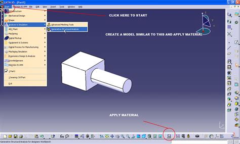 tutorial using simulation fem analysis in catia v5 grabcad tutorials