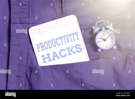 Handwriting Text Productivity Hacks Concept Meaning Tricks That You Get More Done In The Same