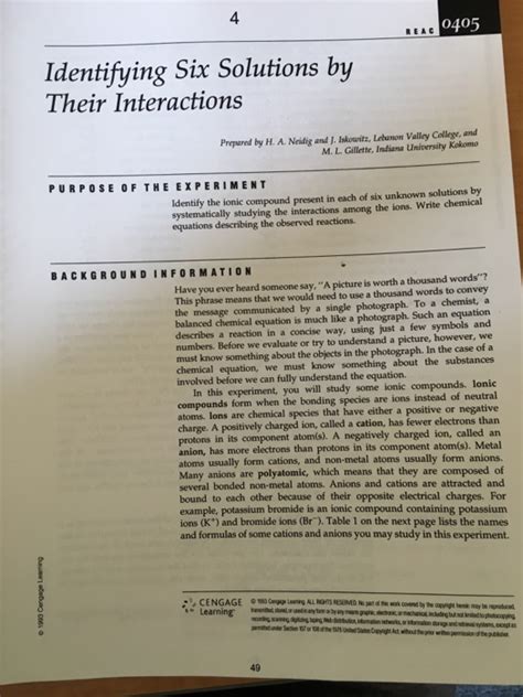 Solved Identifying Six Solutions By Their Interactions I