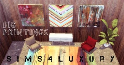 Sims4luxury Big Paintings • Sims 4 Downloads Sims 4 Sims Stencils Wall