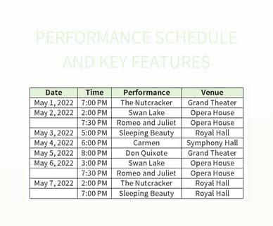 Free Program Schedule Templates For Google Sheets And Microsoft Excel Slidesdocs