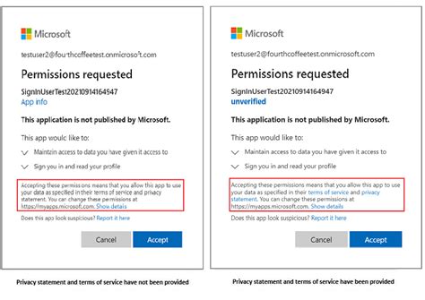Terms Of Service And Privacy Statement For Apps Microsoft Identity