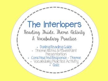The Interlopers Theme Activity Reading Guide And Vocabulary Practice