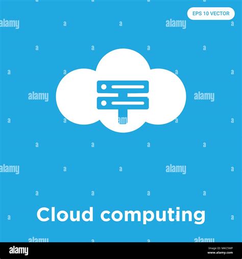 Cloud Computing Vector Icon Isolated On Blue Background Sign And Symbol Stock Vector Image
