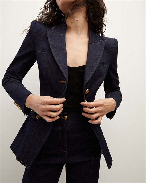 Veronica Beard Anoki Denim Dickey Jacket Dark Dark Oxford Editorialist