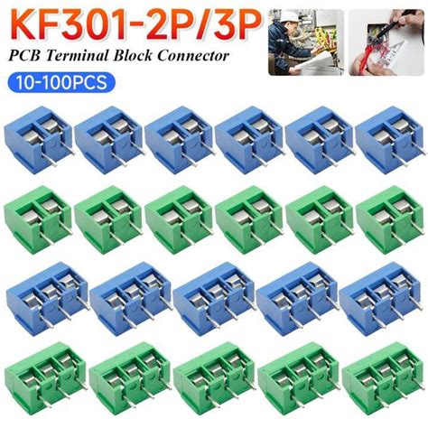 10 100pcs Kf301 2p3p Pcb Terminal Block Connector Pitch 50mm Pcb