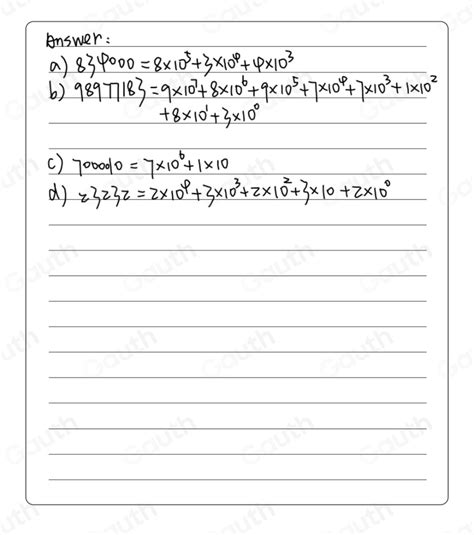 Solved 1 Write Each Number In Expanded Form Using Powers Of 10 How