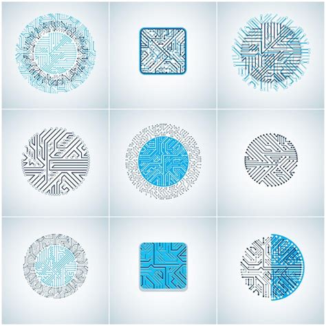 Premium Vector Collection Of Vector Microchip Designs Cpu Information Communication