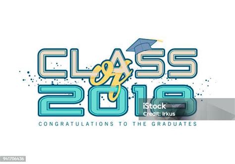 눈금 레이블입니다 졸업 설계 축 하 행사 파티 고등학교 또는 대학 졸업에 대 한 텍스트를 벡터 인사말 초대장 카드 2018의