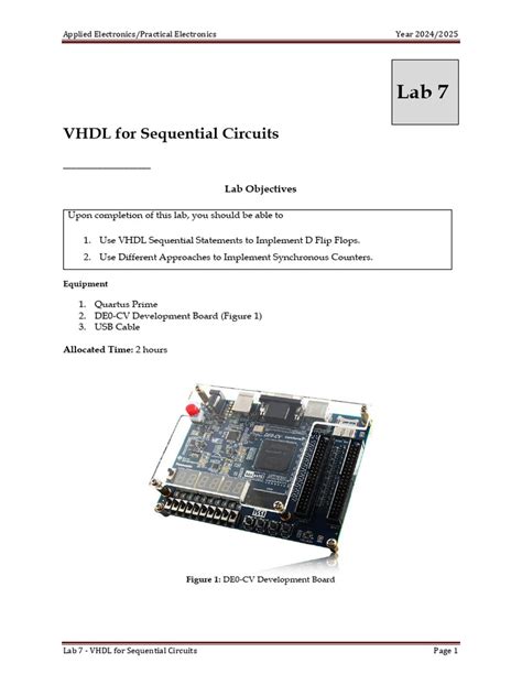 Lab 7 Vhdl For Sequential Circuits Pdf Vhdl Computer Engineering