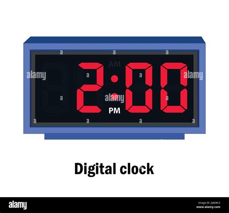 Digital Clock Time 02 00 A M Vector Stock Vector Image And Art Alamy
