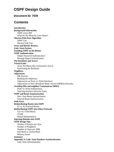 Pdf Cisco Ospf Design Guidebradciscoiospdfsospf Design Guidepdf · The Open Shortest Path