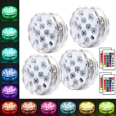 10leds Rgb Submersible Led Lights Underwater Night Light Outdoor Swimming Pool Light Tea Light