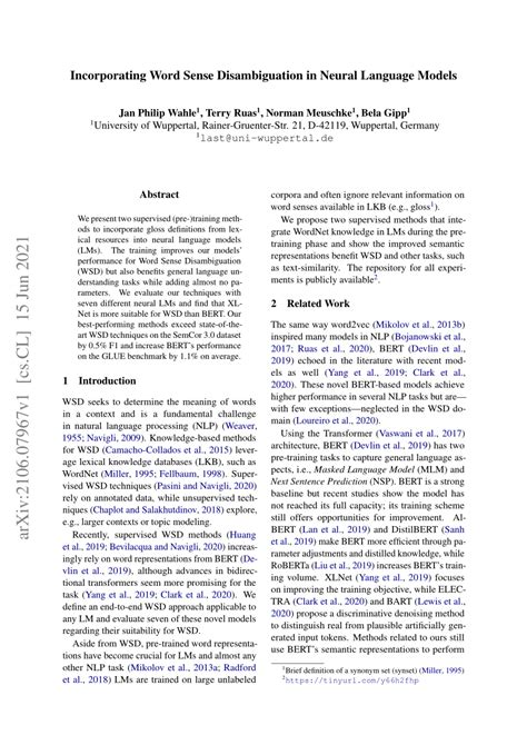 Pdf Incorporating Word Sense Disambiguation In Neural Language Models