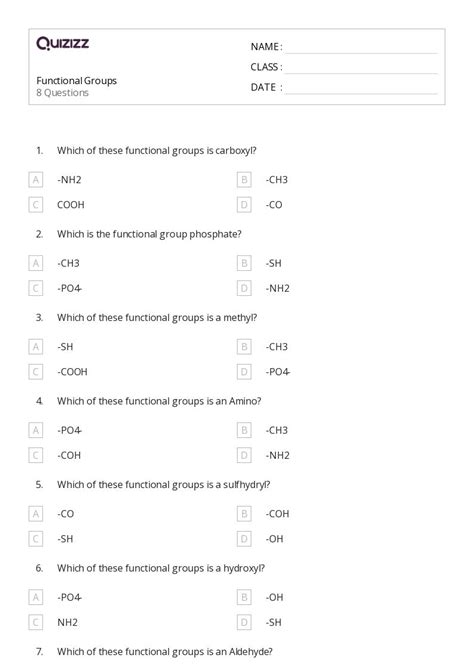 50 Alkanes Cycloalkanes And Functional Groups Worksheets For 9th
