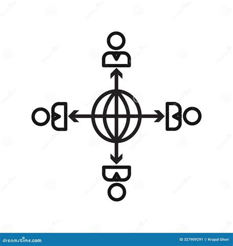 Globalization Icon Black Line Art Vector Logo Stock Vector