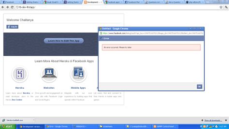 Authentication Facebook Application Login Error On Localhost Stack Overflow