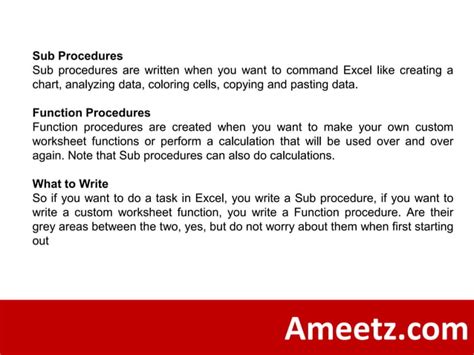 E Learning Excel Vba Programming Lesson 2 Ppt