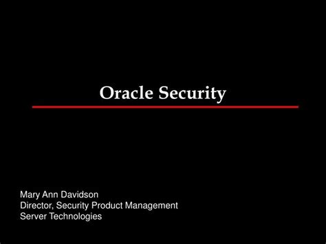 Ppt Oracle Security Powerpoint Presentation Free Download Id 5203882