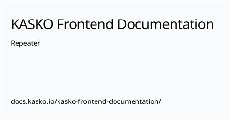 Repeater Kasko Frontend Documentation