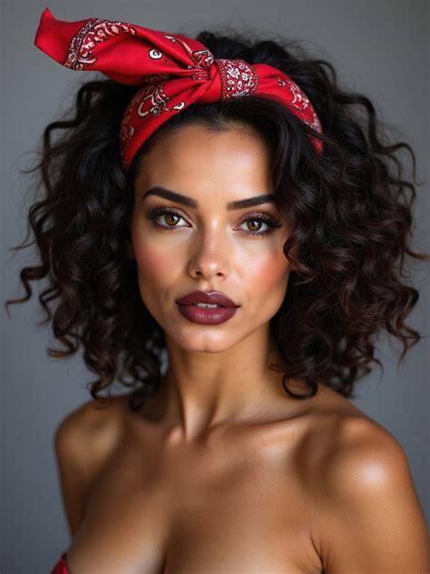 16 Curly Hairstyles With Bandana Giving Major Retro Energy