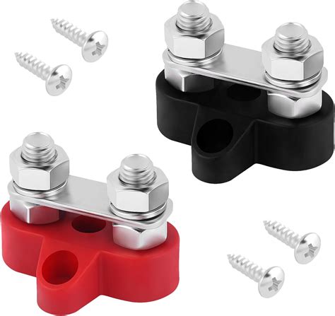 Amazon Com 2PCS Battery Terminal Distribution Block M8 Dual Studs Bus Bar Terminal Block With
