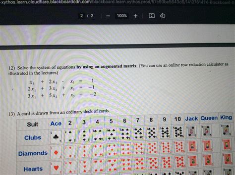 Solved 12 Solve The System Of Equations By Using An