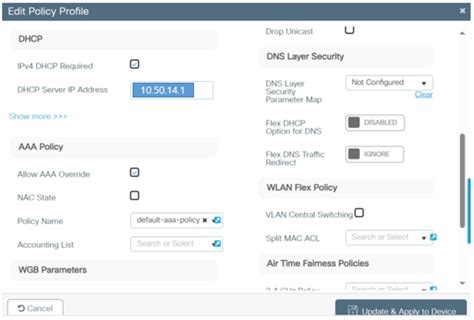 Client Couldnt Get Dhcp Ip Address Wlc9800 Settings Cisco Community