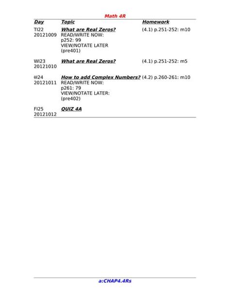 4h2012 Chapter 4 Assignments Pdf