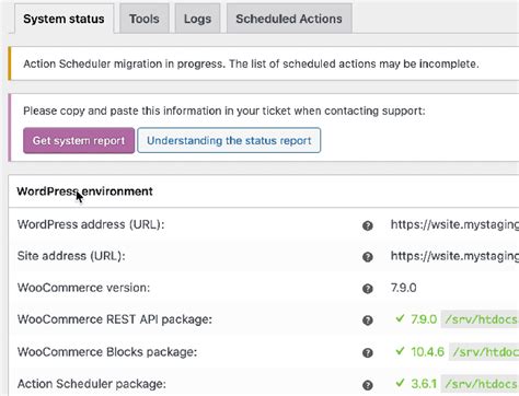 Understanding The Woocommerce System Status Report Documentation Woocommerce
