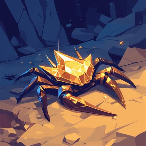 Premium Vector Arrow Crab Crawling Among Rocks