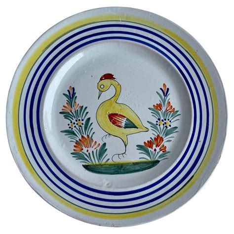 Henroit Quimper Faience Duck Plate France Circa 1930s For Sale At 1stdibs