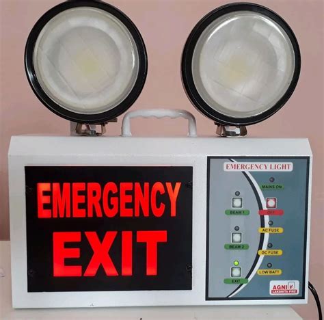White Lightning Color Agni Emergency Exit Light Cabinet Aluminium 15x20cm HxW At 3500