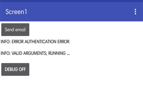Extension EFeMail ERROR AUTHENTICATION ERROR Message MIT App Inventor Help MIT App