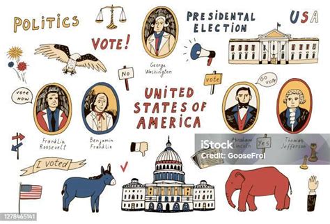 미국 대통령 선거 일러스트 벡터 세트 투표 독수리에 대한 스톡 벡터 아트 및 기타 이미지 독수리 투표 2020 United States Presidential