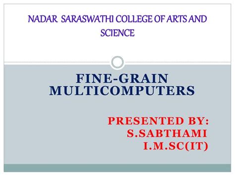 Advance Computer Architecture Ppt