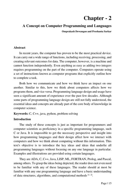 Pdf A Concept On Computer Programming And Languages