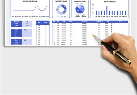 年度学习计划表免费下载 Excel表格 工图网