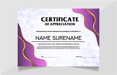 Certificate Template Purple Vector Art Icons And Graphics For Free