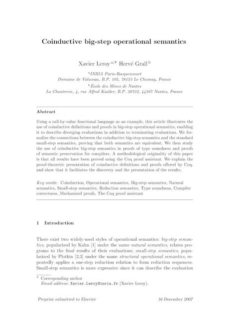 pdf coinductive big step operational semanticscoinductive big step operational semantics