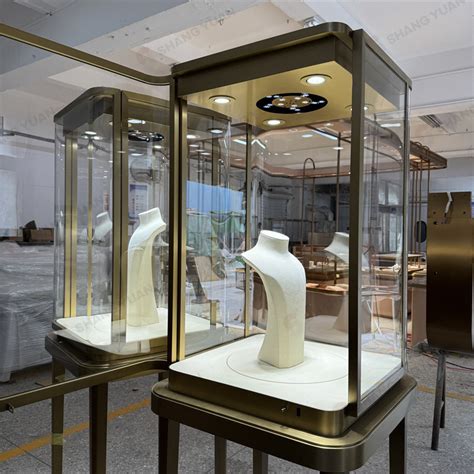 Rotating Showcase For Jewelry Glass Jewelry Display Case Jewellery
